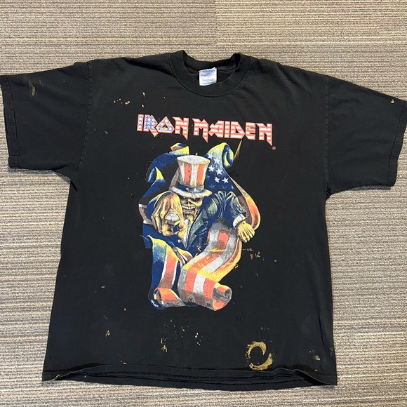 m&o | Shirts | Vintage Iron Maiden Uncle Sam Heavy Metal Band Shirt Mens Size Xl Retro Vintage ...